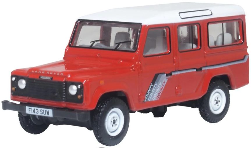 76DEF018 OXFORD DIECAST LAND ROVER DEFENDER LWB ST. WAGON MASAI RED ...